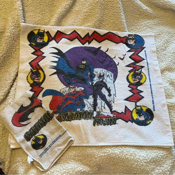 Jay Franco | Bath | Vtg Batman Vs Robin Bath Towel Washcloth Set 9s ...